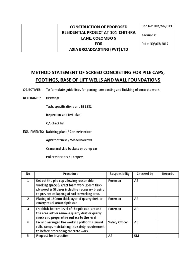 50mm thick lean concrete | Deep Foundation | Concrete
