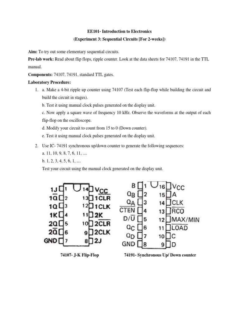 Expt. No.3 - Sequential Circuits | PDF