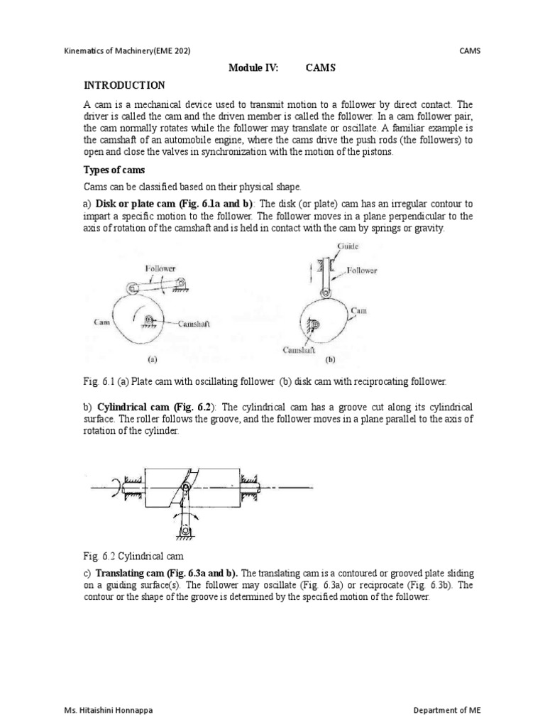 Cams | PDF | Acceleration | Rotation Around A Fixed Axis