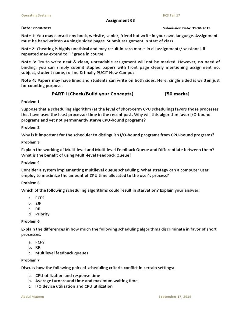 Assignment 03 | PDF | Scheduling (Computing) | Theoretical Computer Science