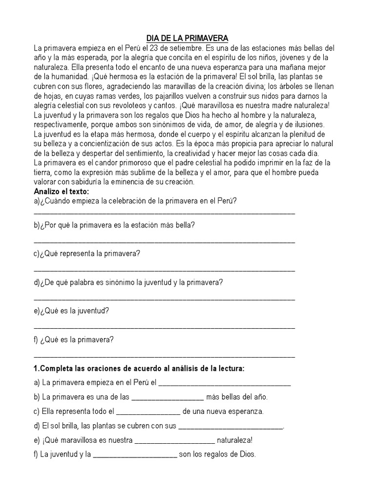 Dia de La Primavera | PDF | Temporada de primavera) | Amor