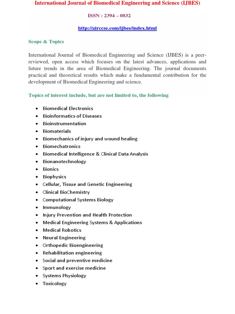 IJBES: Biomedical Engineering Journal | PDF