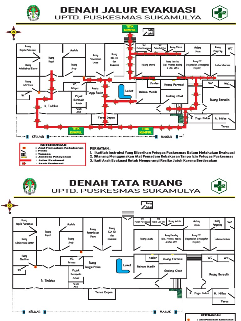 Denah Evakuasi & Tata Ruang Final | PDF