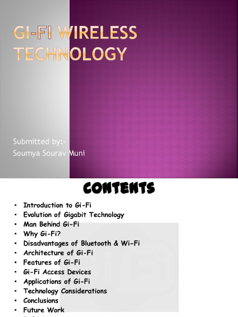 Gi-Fi Wireless Technology1 | PDF