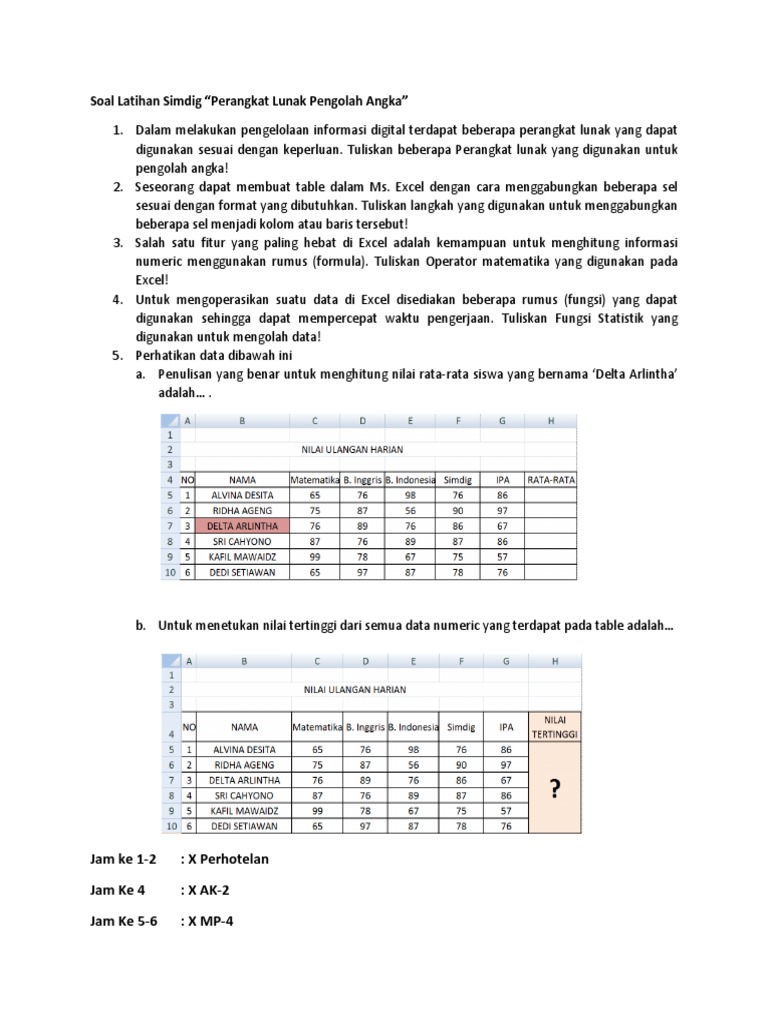 Soal Latihan Simdig | PDF | Karier & Perkembangan