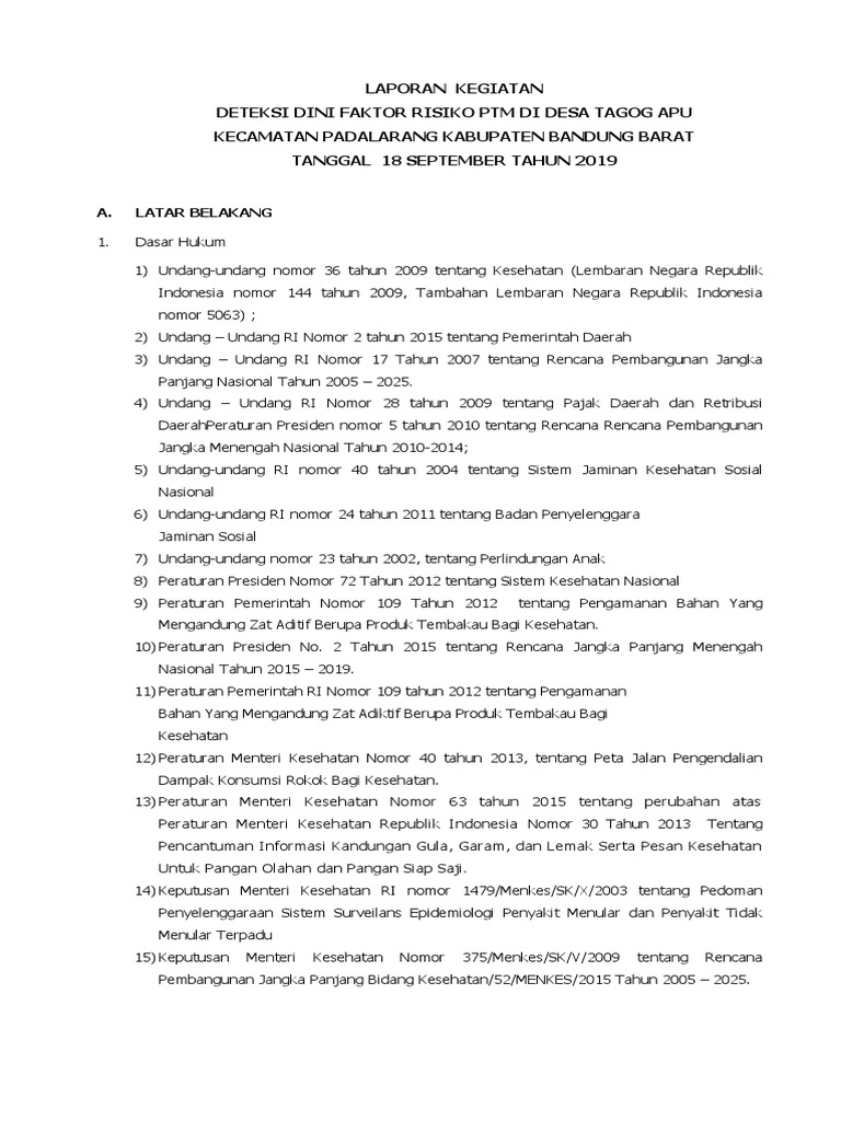 Contoh Laporan Kegiatan DDFR PTM PKM | PDF