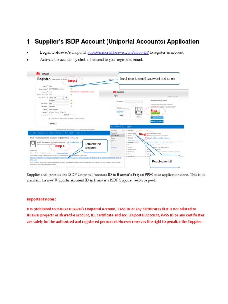 ISDP Account Registration for Suppliers | PDF