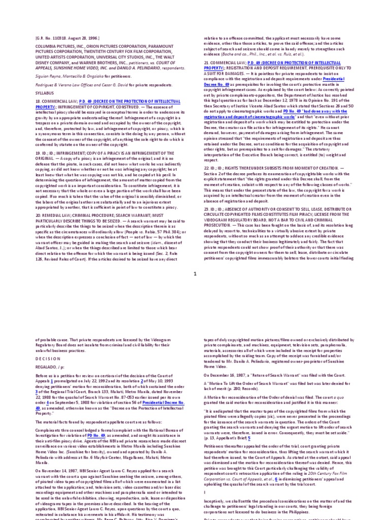 Copyright Cases | PDF | Search And Seizure | Copyright Infringement