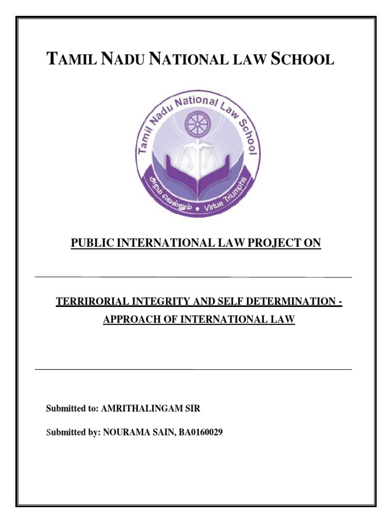 Public International Law Project | PDF | Self Determination | Sovereign ...