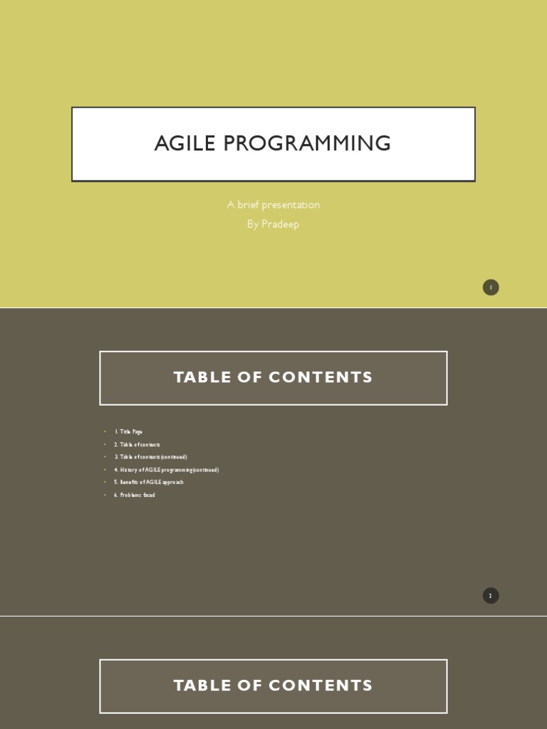 Agile Programming: A Brief Presentation by Pradeep | PDF | Agile ...