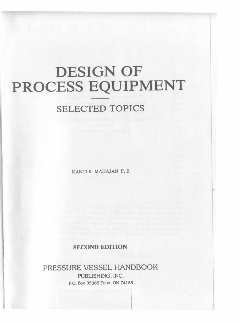 Design of Process Equipment - Kanti Mahajan - 2nd Edition | PDF | Heat ...