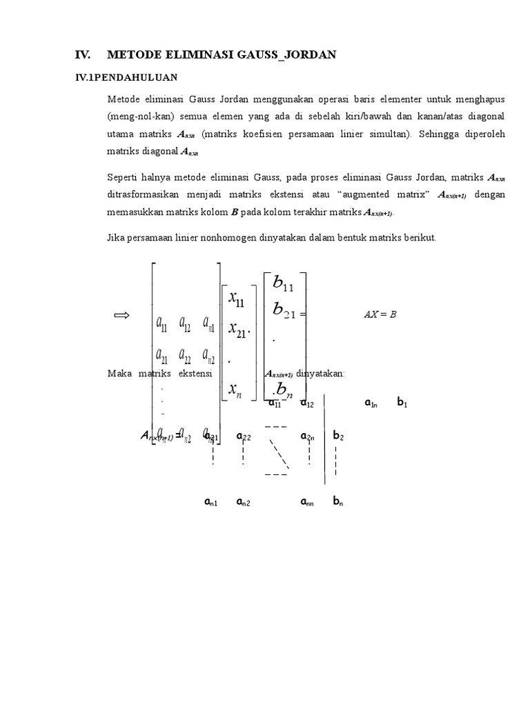 Algoritma Metode Gauss - Jordan | PDF