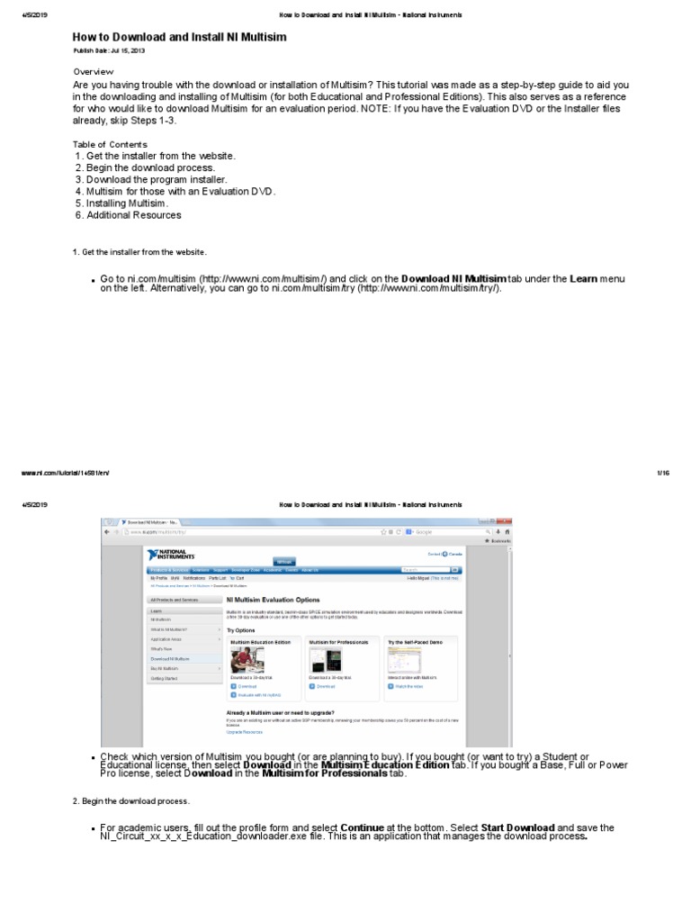 How To Download and Install NI Multisim: 1. Get The Installer From The ...