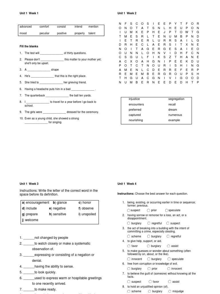 75ed91 - Worksheets U1 | PDF | Burglary