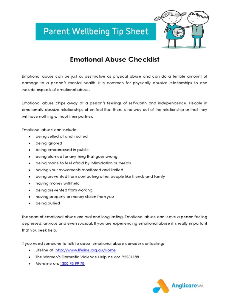 Emotional Abuse Signs Checklist | PDF