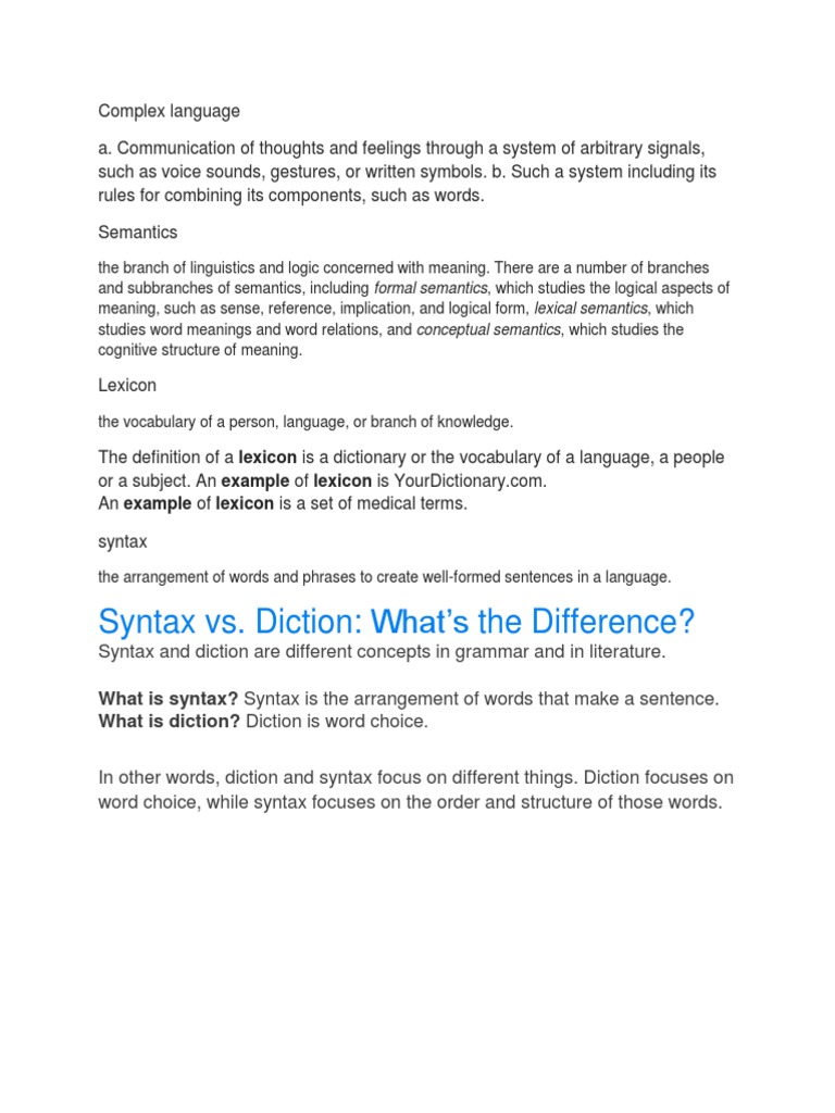 Syntax vs. Diction: What's The Difference?: Syntax and Diction Are ...