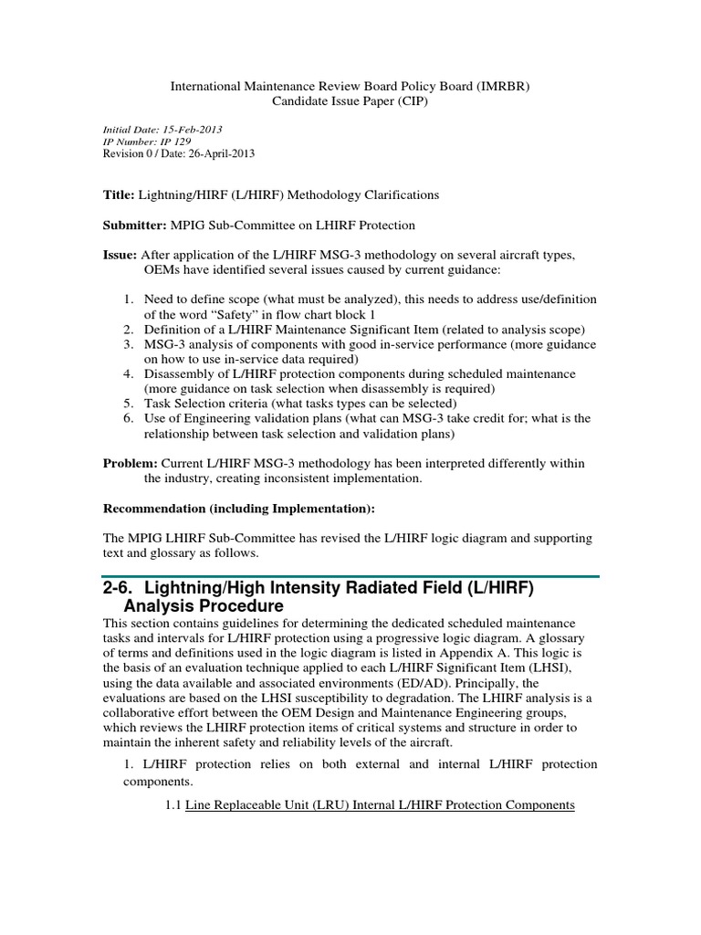 2-6. Lightning/High Intensity Radiated Field (L/HIRF) Analysis ...
