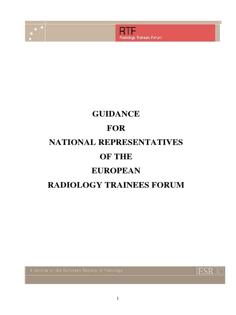 Guidance for National Radiology Representatives | PDF | Radiology