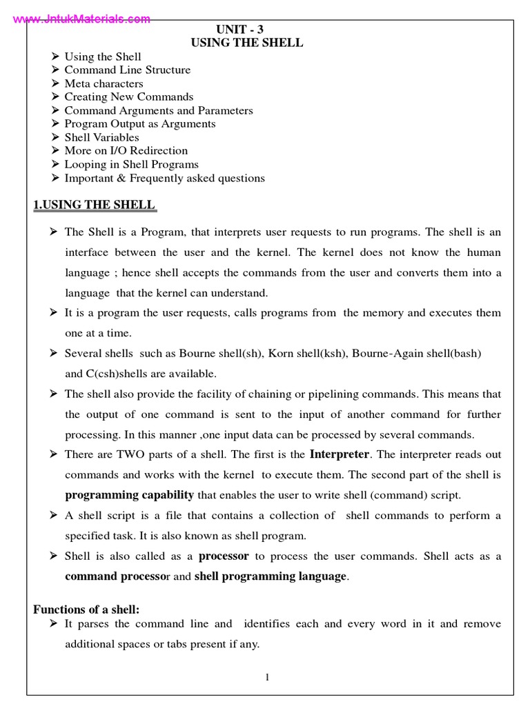 Unix Unit2 Pdf Parameter Computer Programming Command Line Interface