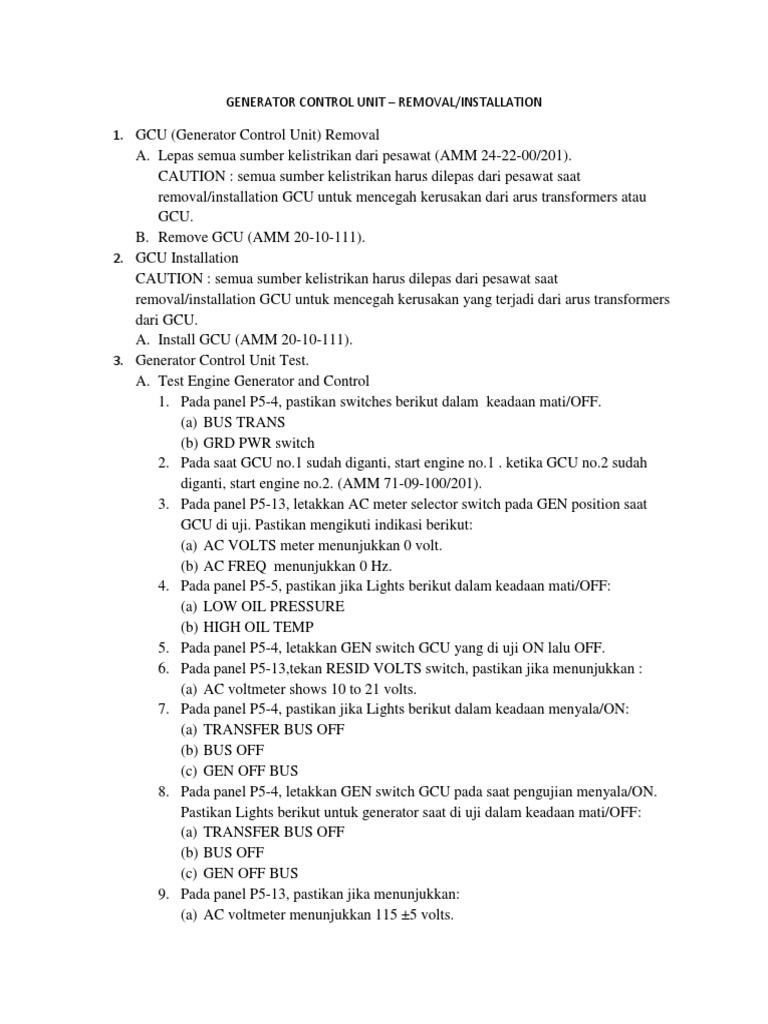 Generator Control Unit | PDF