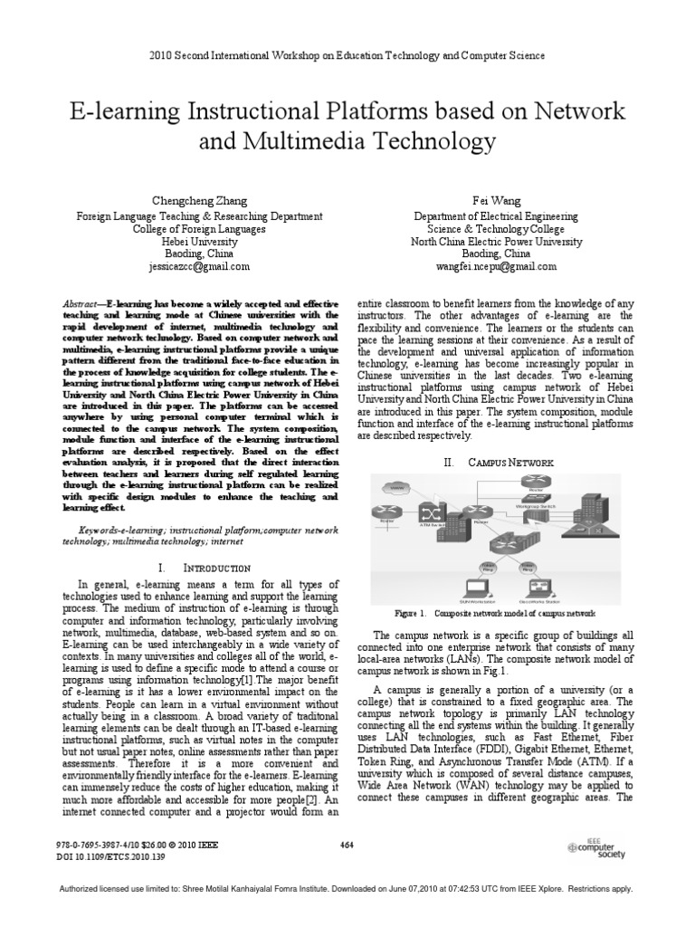 E-Learning Instructional Platforms | PDF | Educational Technology ...