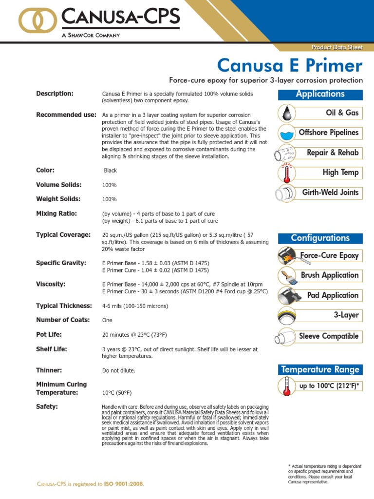 CANUSA E Primer PDF | Download Free PDF | Epoxy | Paint