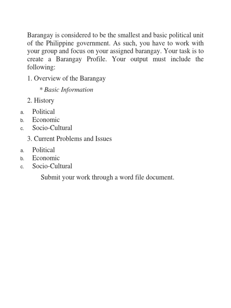 Barangay Profile Creation Guide | PDF | Social Science