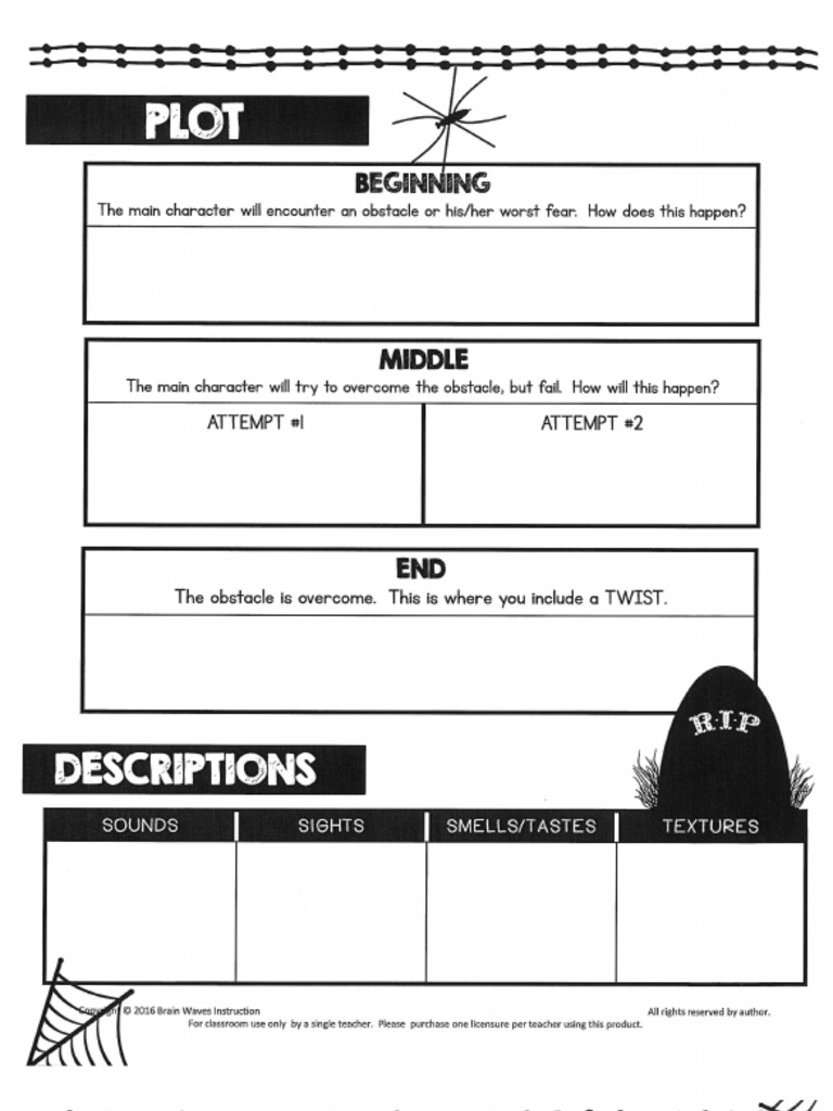 Spooky Story Writing Pre-Write | PDF