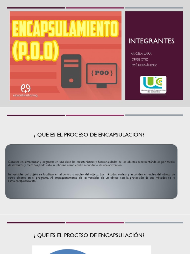 Encapsulamiento | PDF | Objeto (informática) | Clase (Programación informática)