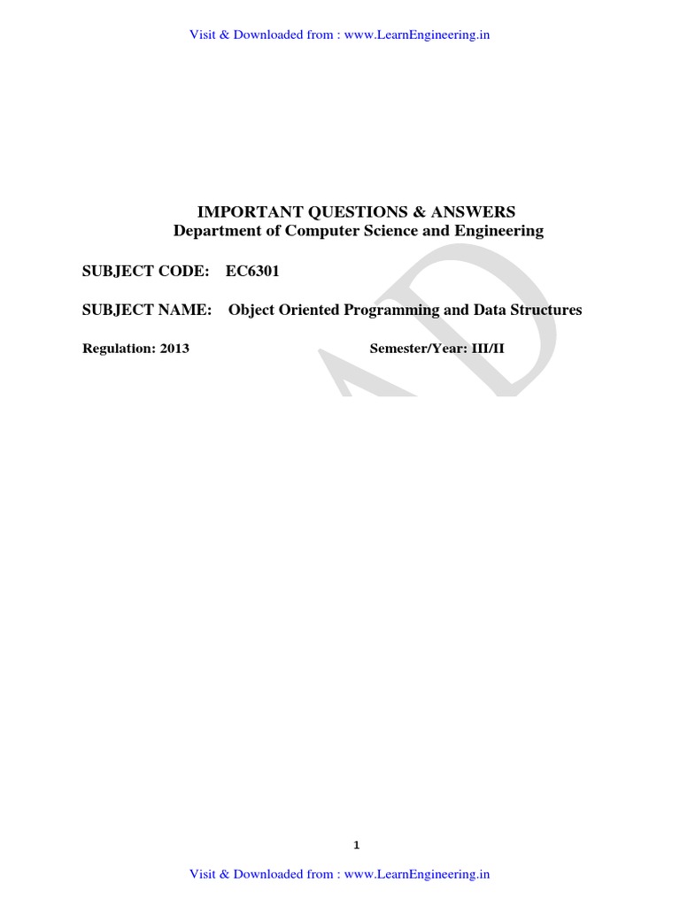 Object-Oriented Programming Syllabus | PDF | Class (Computer ...