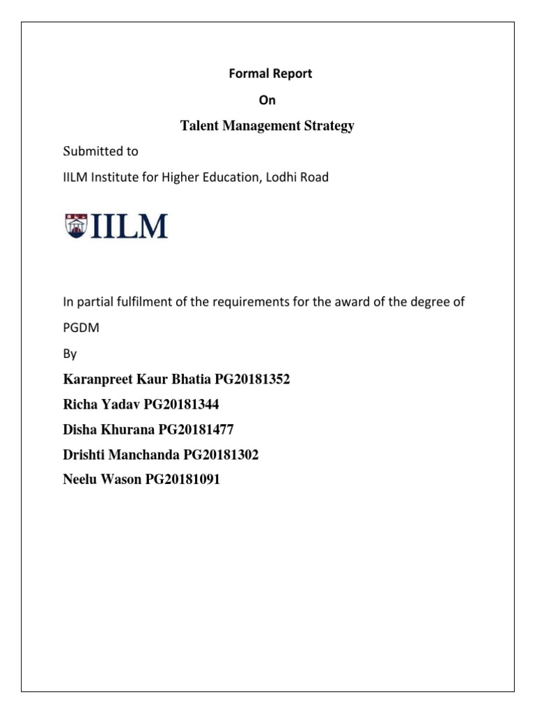Talent Management Strategy Report | PDF | Talent Management | Strategic ...