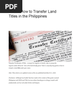 TCT Title Transfer and Annotation Steps | PDF | Receipt | Taxes