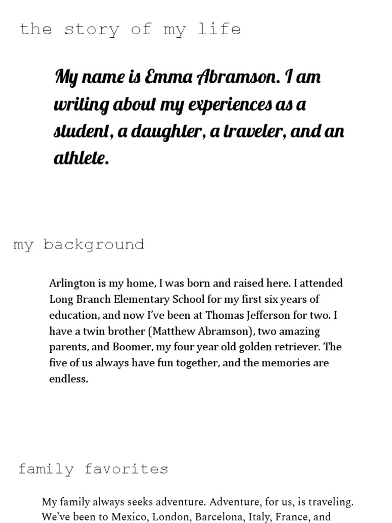 The Story of My Life | PDF