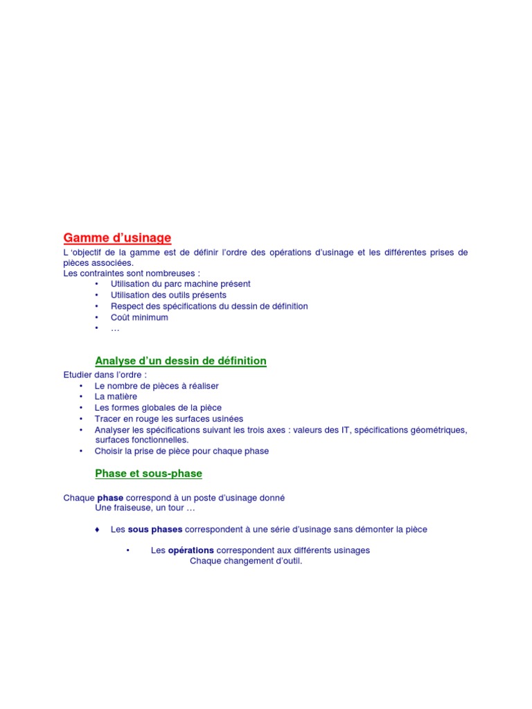 Gamme d'Usinage et Mise en Position | PDF | Usinage | Biens manufacturés