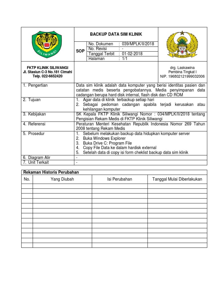 Tambahan SOP Backup Data Simpus | PDF