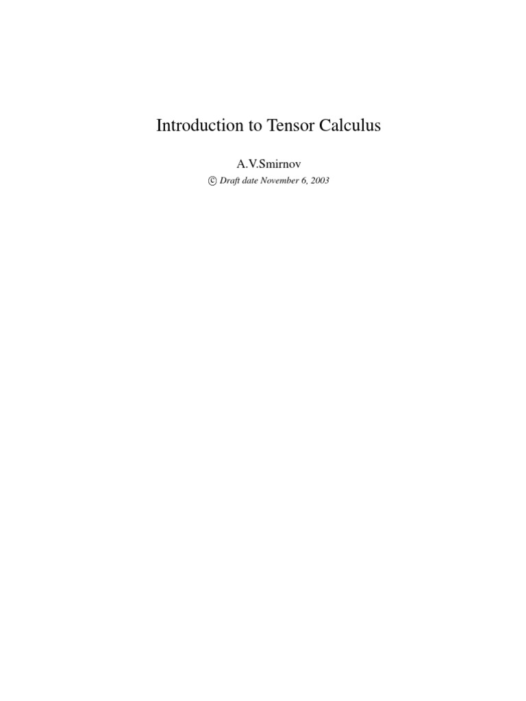 Introduction To Tensor Calculus | PDF | Tensor | Divergence