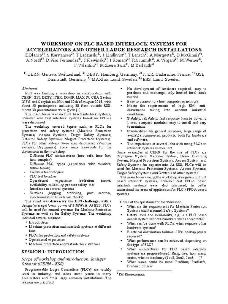 PLC Interlock Systems for Accelerators | PDF | Programmable Logic ...