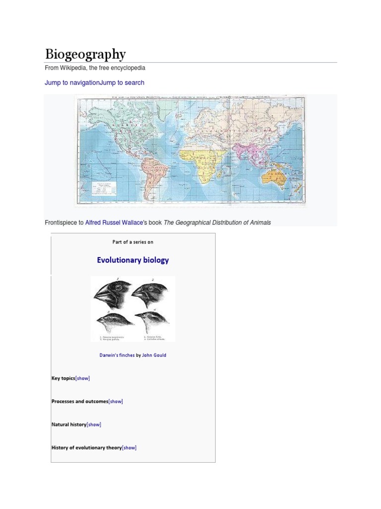 Biogeography: Evolutionary Biology | PDF | Biogeography | Physical ...