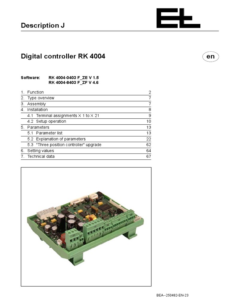 RK 4004 Digital Controller Manual | PDF | Switch | Direct Current