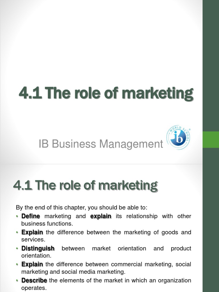 The Role of Marketing | PDF | Sales | Marketing