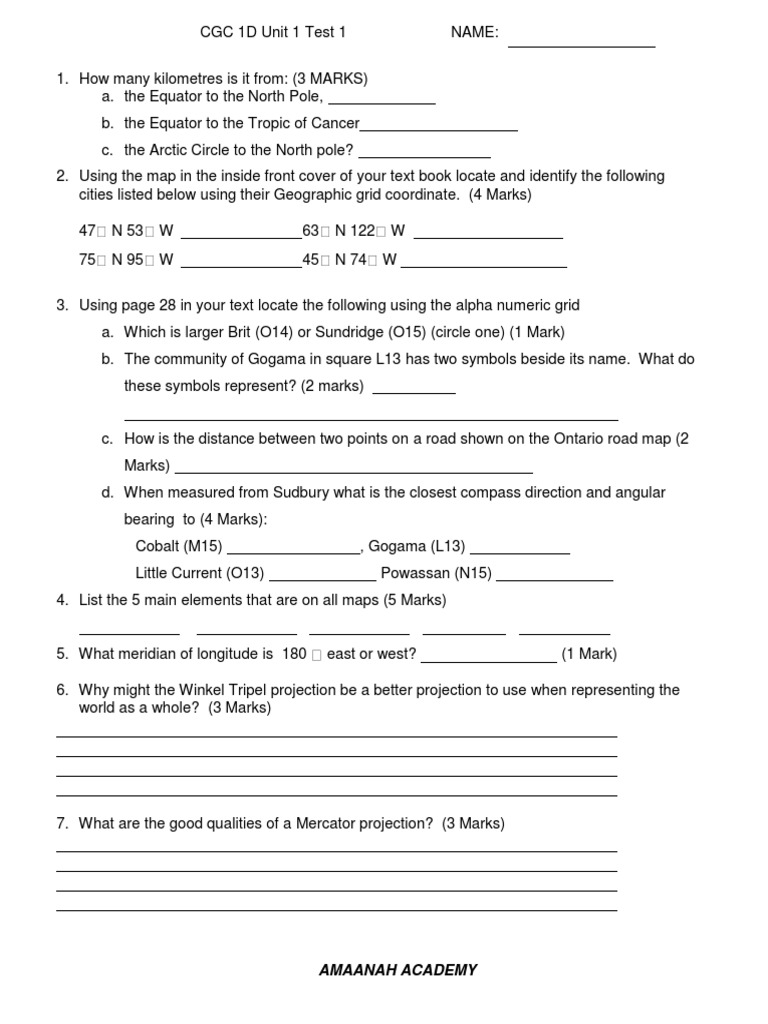 Unit 1 Practice Test | PDF | Geomatics | Infographics