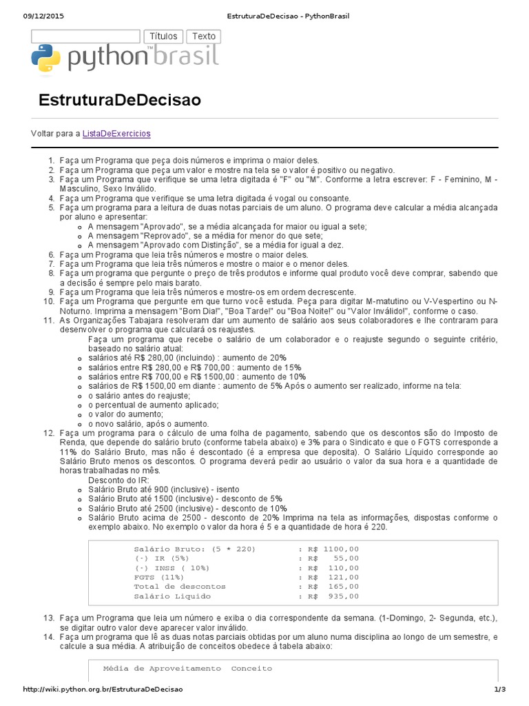 Exercicios Python | PDF | Triângulo | Números Exercicios Python | PDF | Triângulo | Números