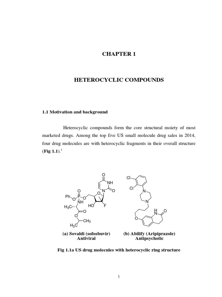 Chapter - I | PDF | Heterocyclic Compound | Aromaticity