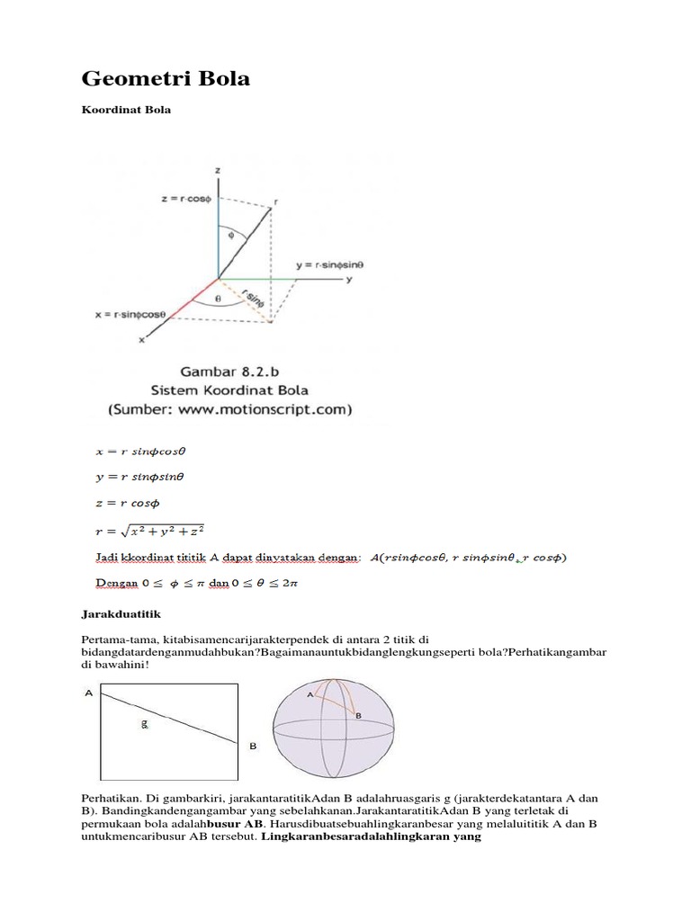 Geometri dan Trigonometri Bola | PDF