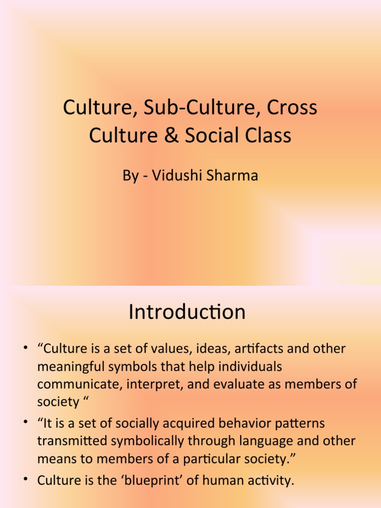 Culture, Sub-Culture & Cross Culture | PDF | Value (Ethics) | Behavior