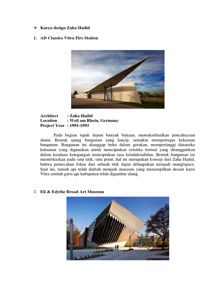 Karya Design Zaha Hadid | PDF