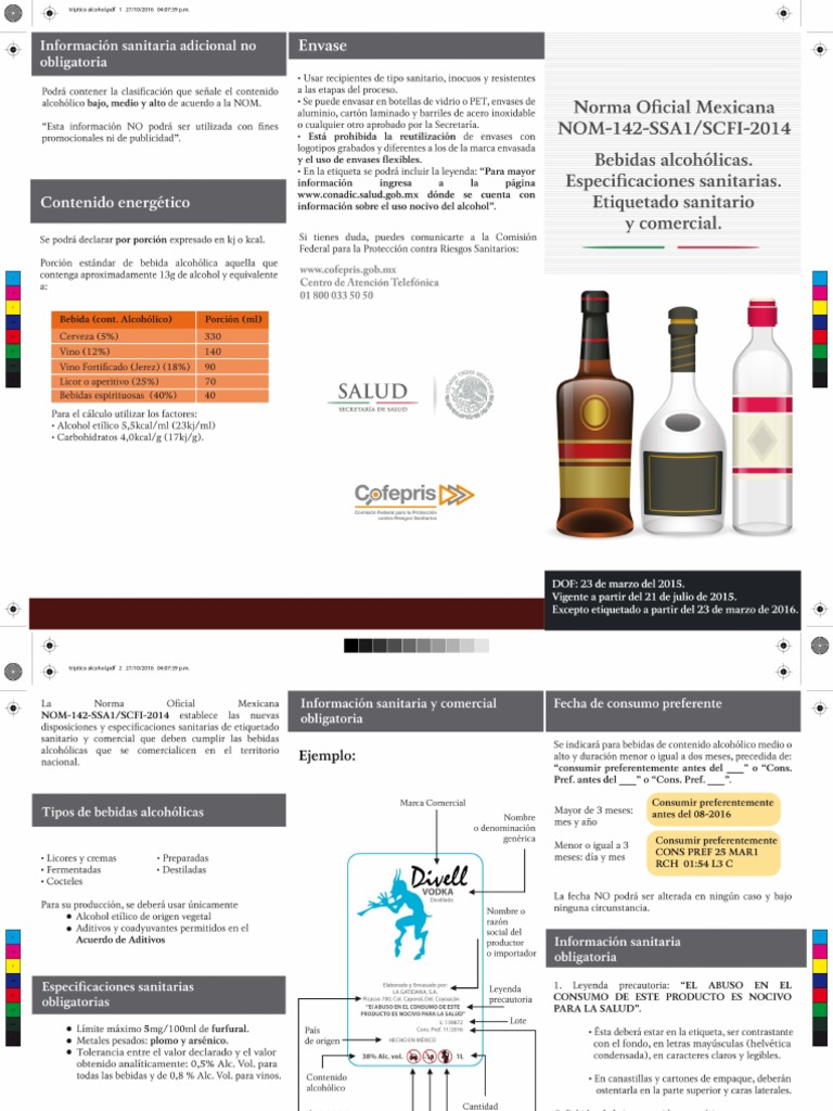 Triptico Alcohol | PDF