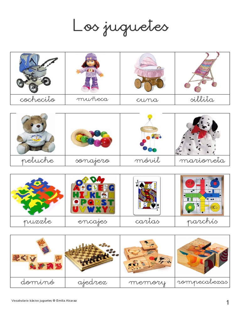 Vocabulario básico juguetes | PDF