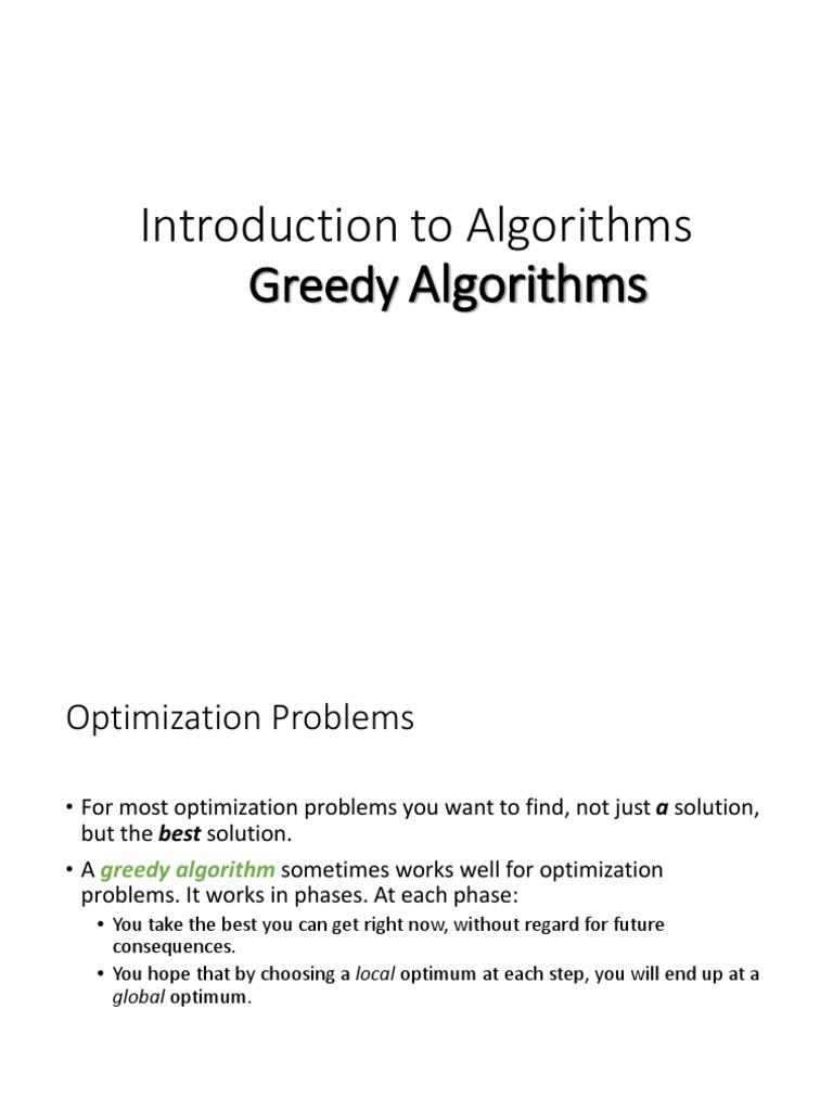 Introduction To Algorithms Greedy Pdf Computer Science Algorithms And Data Structures