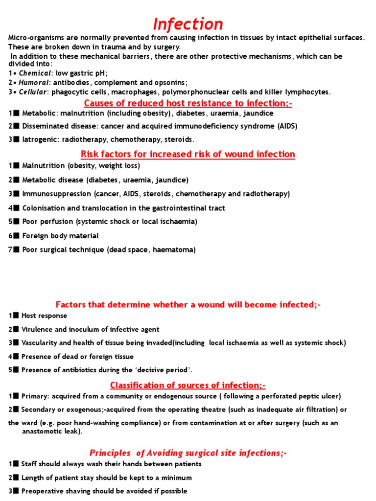 Infection & Specific Wound Infections | PDF | Surgery | Sepsis